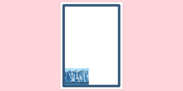 FREE! - Simple Blank Ice Glacier Page Border | Page Borders | Twinkl