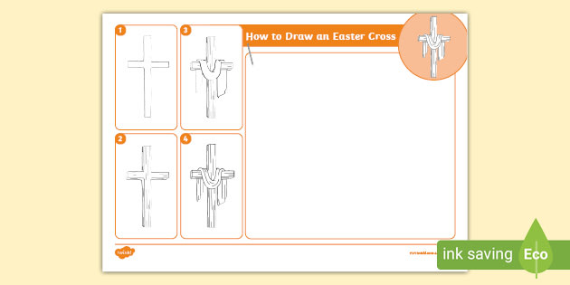 How to Draw an Easter Cross (teacher made)