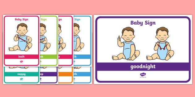 * NEW * Baby Sign Language Poster Pack (Bedtime Signs) - Baby