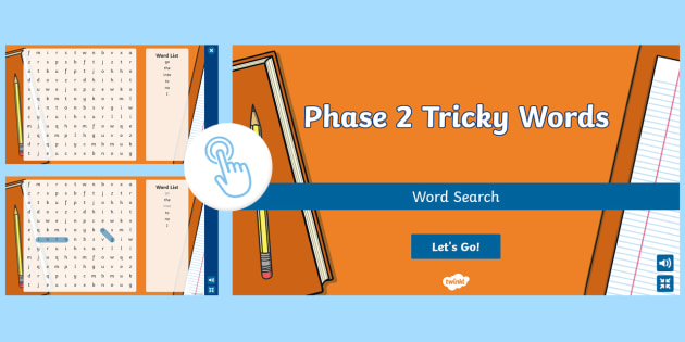Phase 2 Tricky Words Interactive Word Game - Word Search