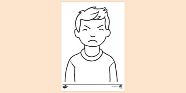 FREE! - Angry Boy Colouring | Colouring Sheet (teacher made)