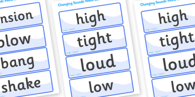 Changing Sounds Word Cards - changing sounds word mat, changing