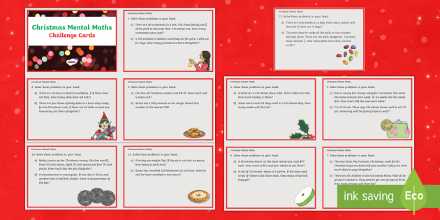 Australian Maths Challenge - 12 Days of Christmas - Free Resource