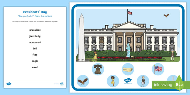 Presidents' Day Can You Find...? Poster and Prompt Card Pack