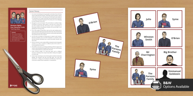 1984 Character Cards | 1984 Unit of Work | Beyond English