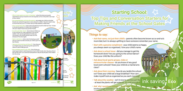 Starting School: Top Tips and Conversation Starters- Parents