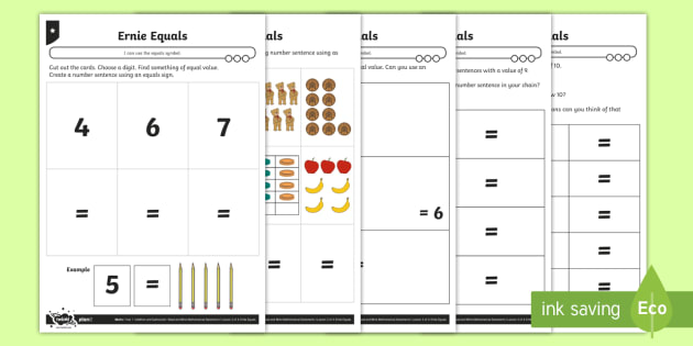 Using the Equals Symbol Differentiated Worksheet / Worksheets