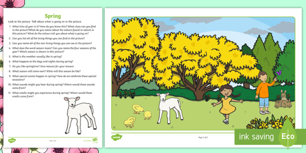 Spring Oral Language Worksheet / Worksheet