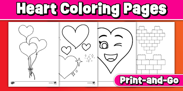 cute heart coloring pages easy