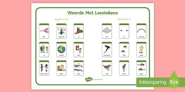 FREE! - Woorde met Leestekens Woordmat (teacher made)