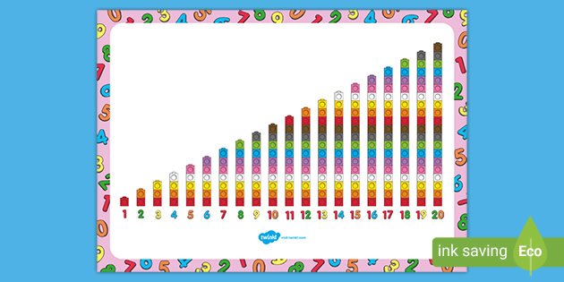 👉 Interlocking Cubes Step Pattern 1 to 20 Poster