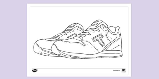 FREE! - Trainers Outline Colouring Sheet | Colouring Sheets