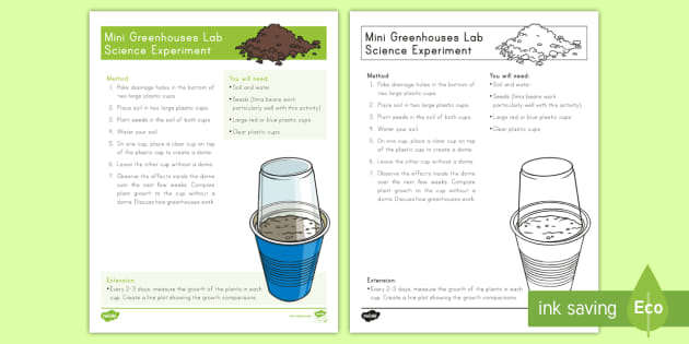 Mini Greenhouse Lab Activity - Earth Day, greenhouses, reduce, reuse