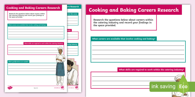 Life Skills: Cooking and Baking Careers Research Activity