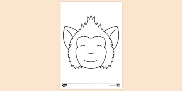 FREE! - Child Monkey Mask Colouring Sheet | Colouring Sheets