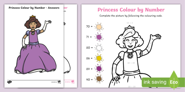Princess Colour by Number Activity Sheet (Teacher-Made)