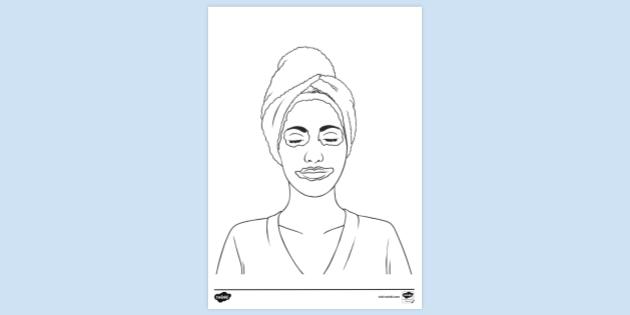 FREE! - Pamper Session Face Mask Colouring | Colouring Sheets
