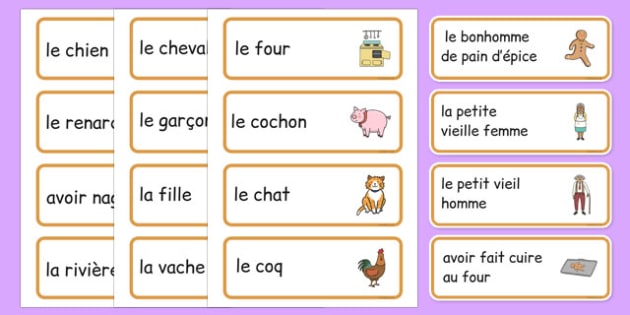 The Gingerbread Man Word Cards French (teacher made)