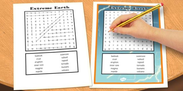 Extreme Word Search - Extreme Earth Wordsearch - Geography