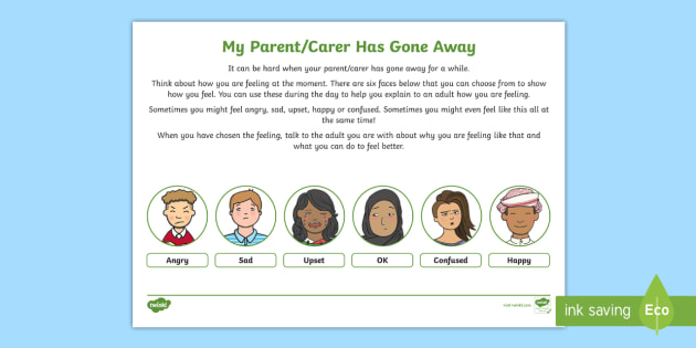 My Parent or Carer Has Gone Away Worksheet