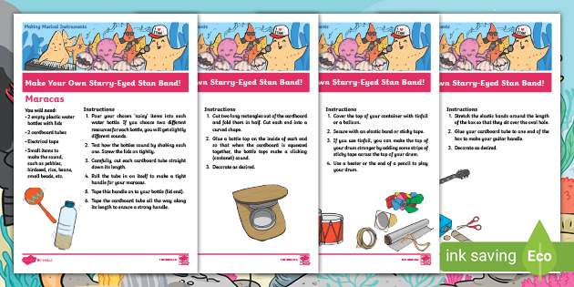 EYFS Starry-Eyed Stan Musical Instrument Craft Instructions