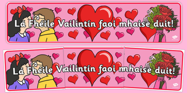 Happy Valentine's Day as Gaeilge Banner - Display resource