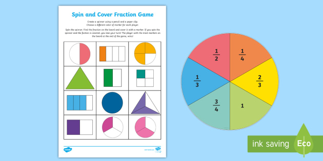 Spin and Cover Fractions Game (teacher made)