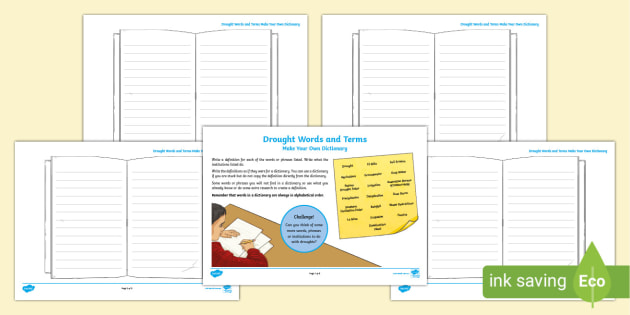 Drought Dictionary Activity | Primary Resources