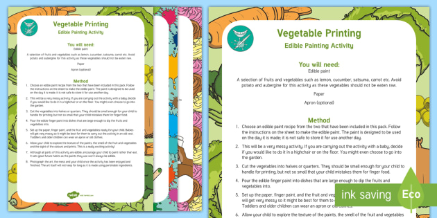 Vegetable Printing Edible Painting Activity (teacher made)