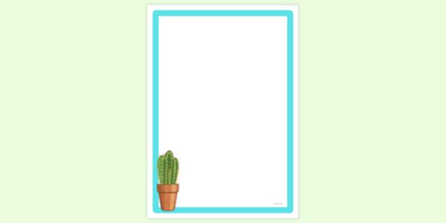 Cactus Page Border | Printable Page Borders | Twinkl