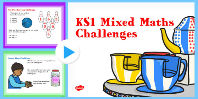 KS1 Maths Challenge Questions PowerPoint (teacher made)
