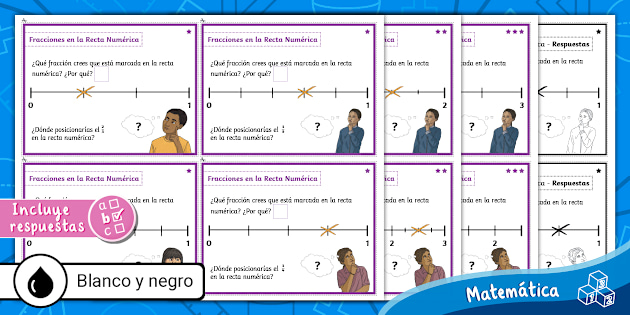 Hojas De Trabajo Para Comparar Fracciones Usando Una Línea Numérica