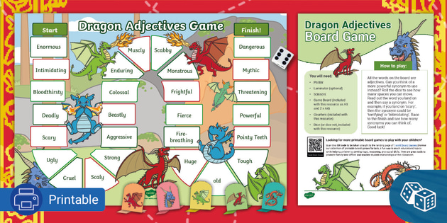 Adjectives game to describe a dragon for Chinese New Year!