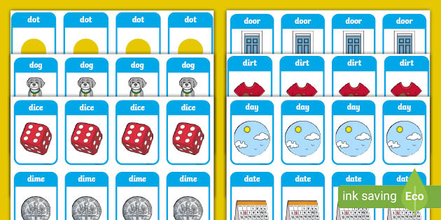 Initial d Sound Playing Cards (Teacher-Made)