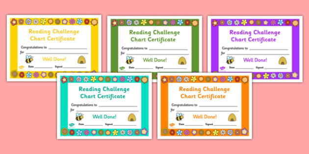 👉 Reading Challenge Chart Certificates (teacher made)