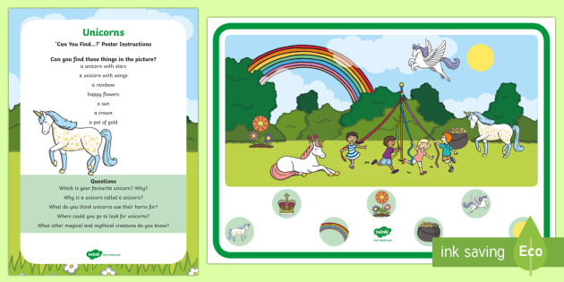 Unicorns Can You Find...? Poster and Prompt Card Pack