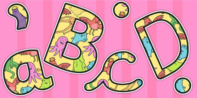 Monster Themed Display Lettering