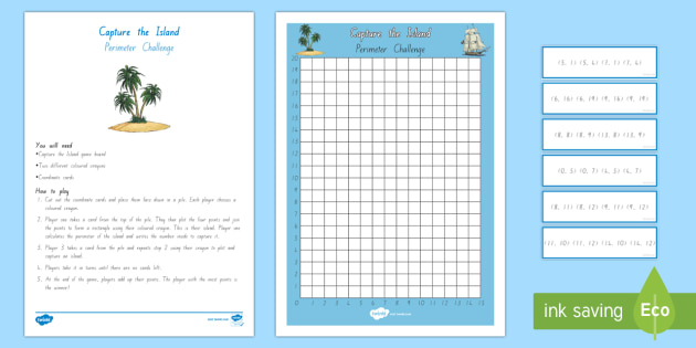 Coordinates and Perimeter Island Game (Teacher-Made)