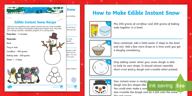 FREE! - Make Your Own Snow - Primary Resources