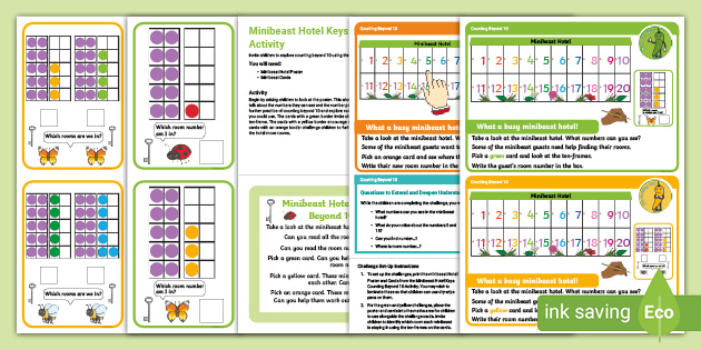 👉 Counting Beyond 10 Chilli Challenges: Minibeast Hotel Keys