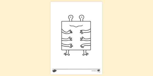 FREE! - Square Alien Colouring Sheet | Colouring Sheet