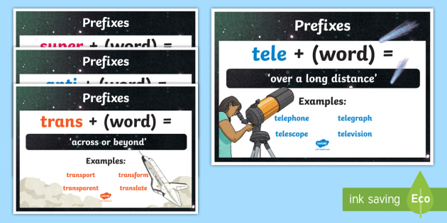 Space Themed Prefix Display Posters