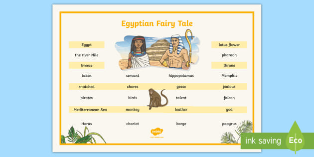 Egyptian Fairy Tale Word Mat (teacher made)