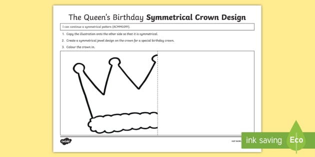 The Queen's Birthday Design a Crown Worksheet - Australia