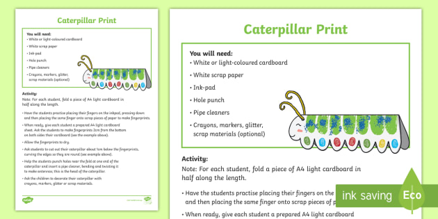 Caterpillar Print Craft