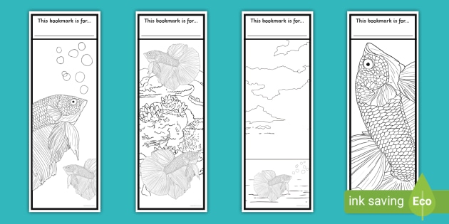 FREE! - Betta Fish Bookmarks to Colour (teacher made)