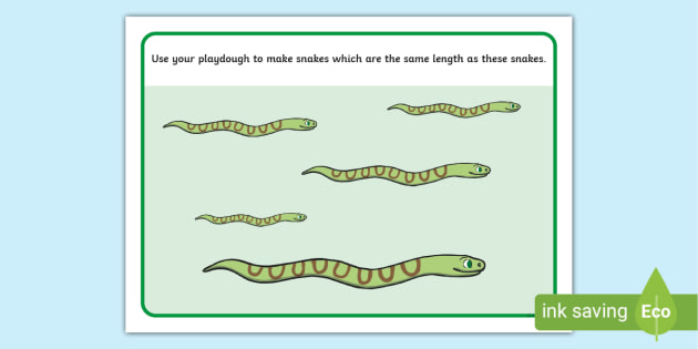 Snakes of Different Lengths Playdough Mat (teacher made)