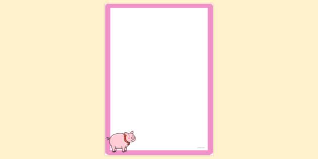 FREE! - Simple Blank Cute Pig Page Border | Save time planning