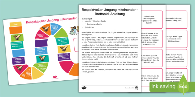 Arbeitsblatt Respektvoller Umgang Kostenlos