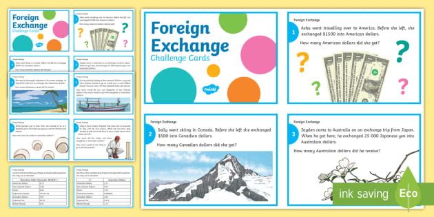 Australian Foreign Exchange Challenge Cards (teacher made)